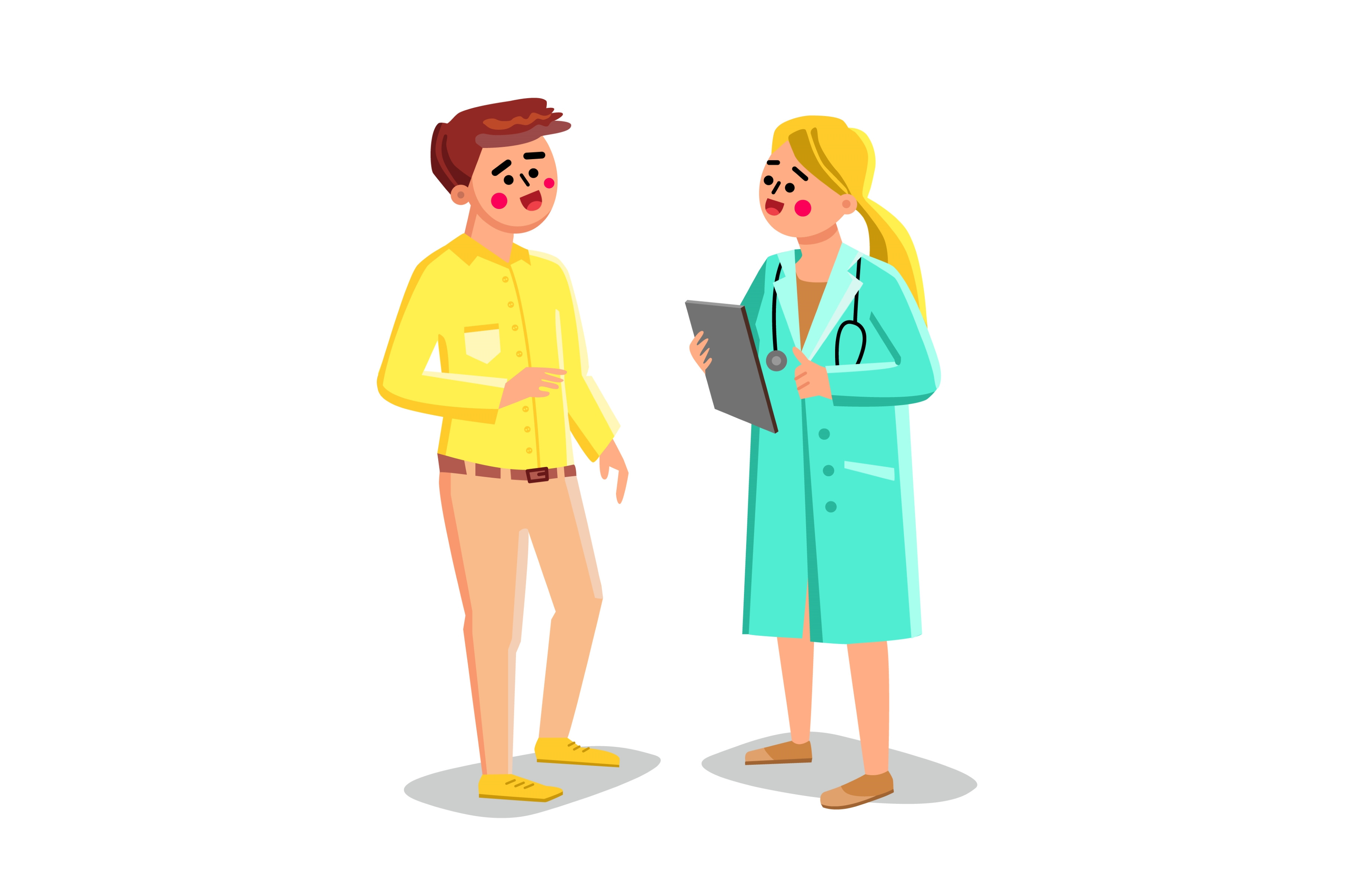 Doctor Talking With Patient In, a Healthcare Illustration by pikepicture