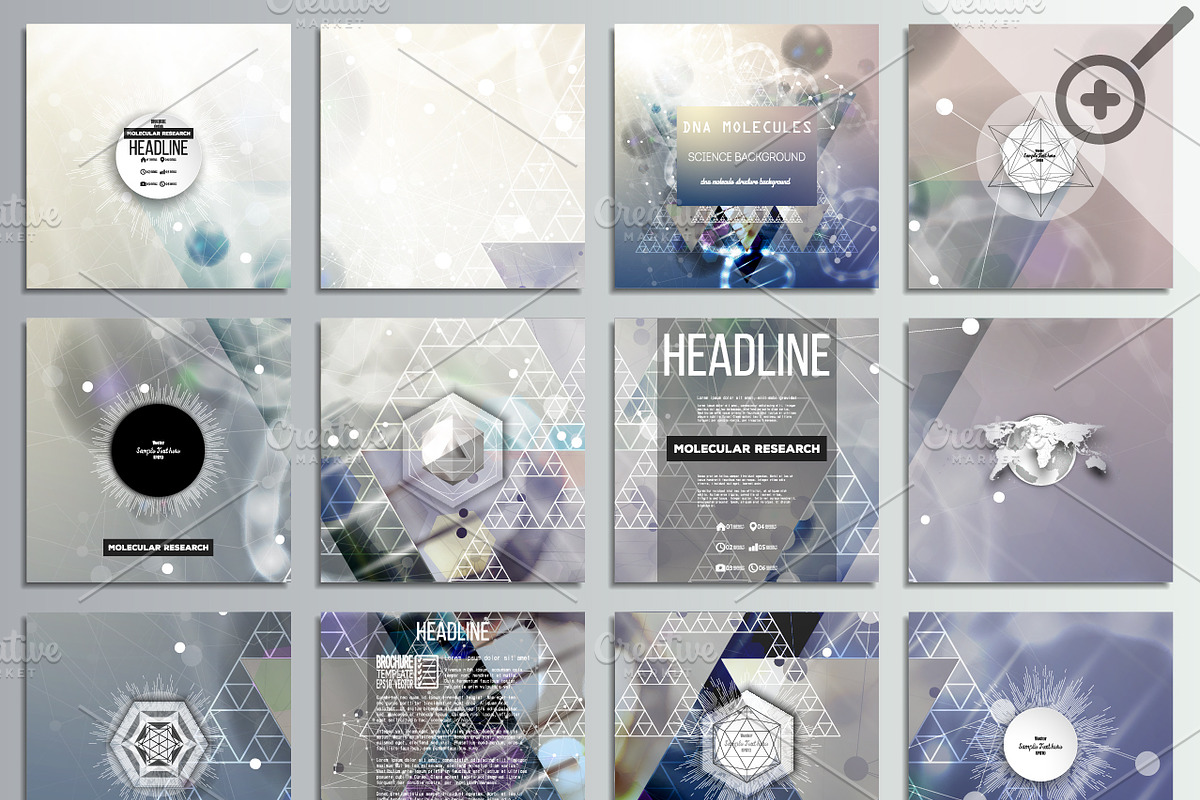 Square brochure template design, a Work Illustration by VectorShop