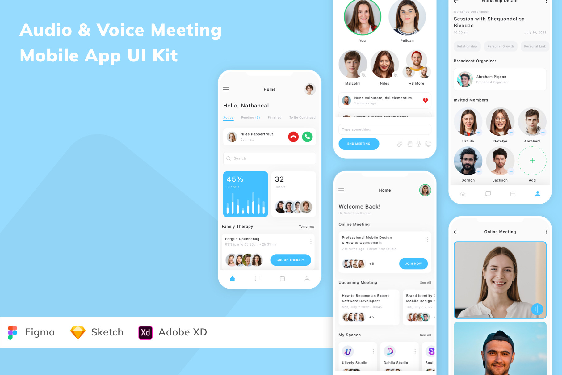 Audio & Voice Meeting App UI Kit, an UI Kit Template by Betush