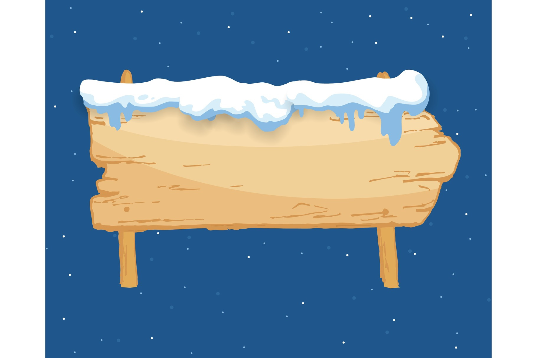 Cartoon wooden winter sign with snow, an Object Graphic by the8monkey