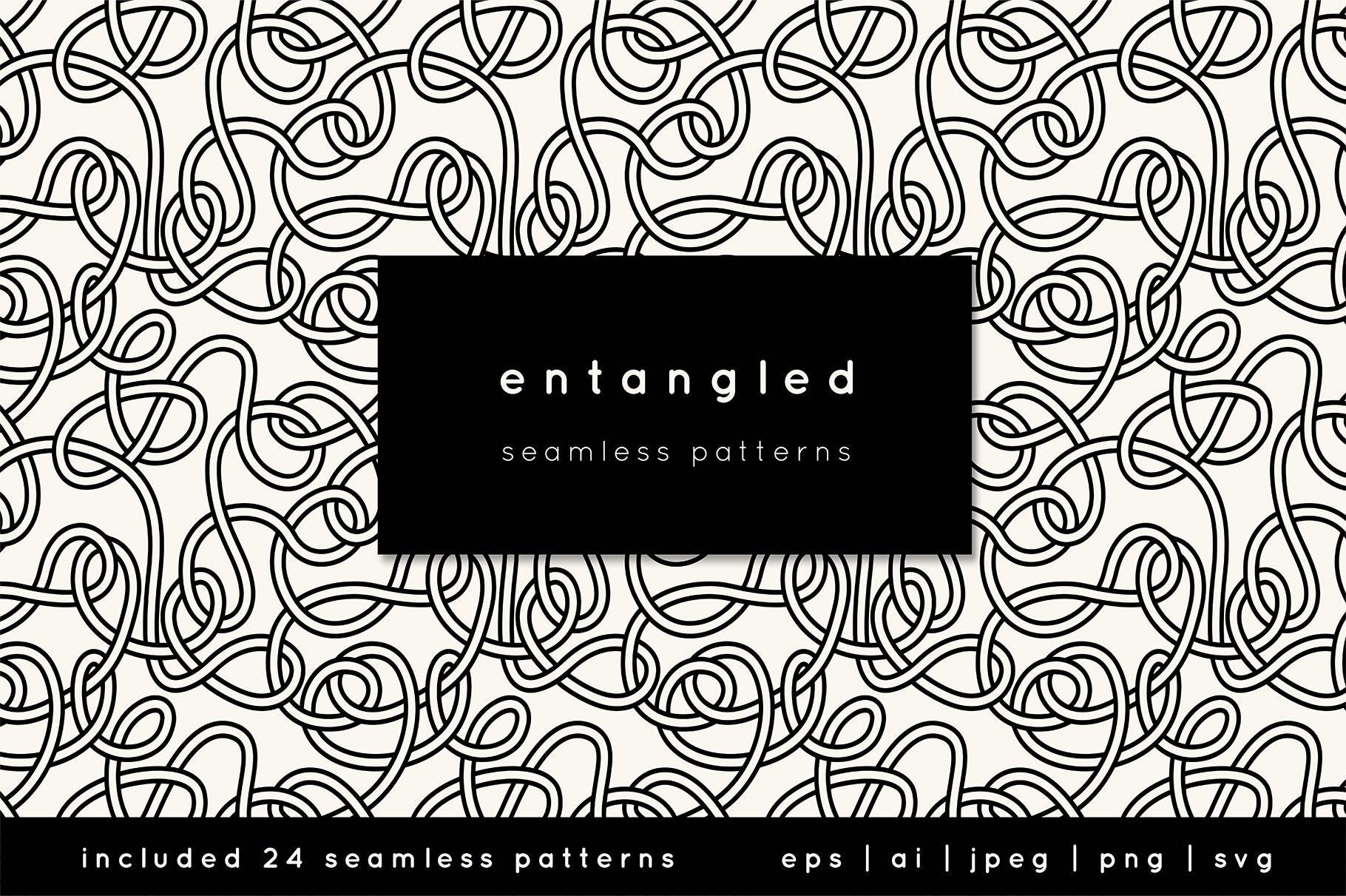 Entangled Seamless Patterns, a Pattern Graphic by Curly_Pat