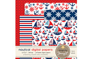 Nautical Boys Digital Papers, a Pattern Graphic by JennyL Designs