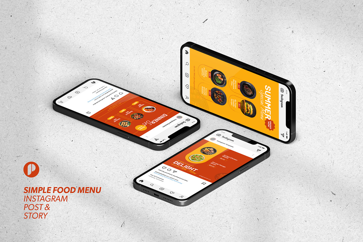 Simple Food Menu Instagram Template, a Social Media Template by peterdraw