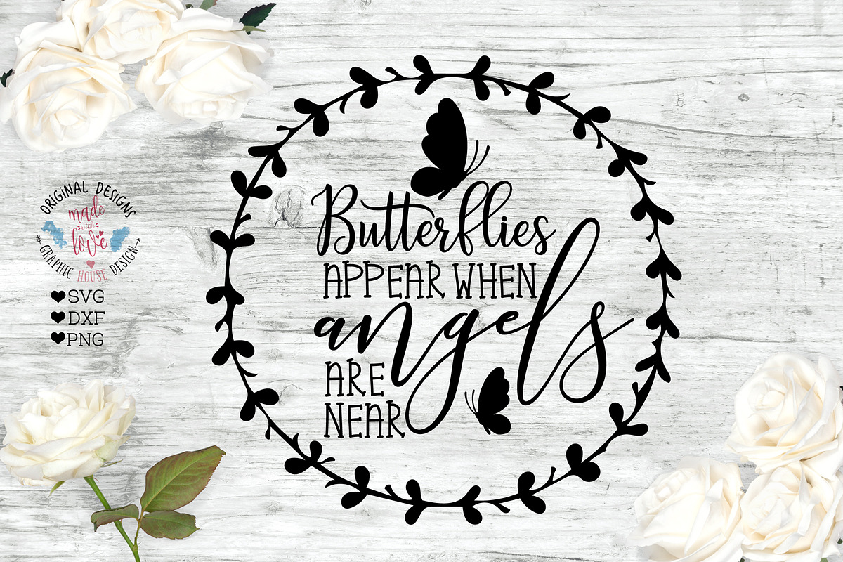 Butterfly appears Memorial / Grief, a Graphic by Graphic House Design P.C