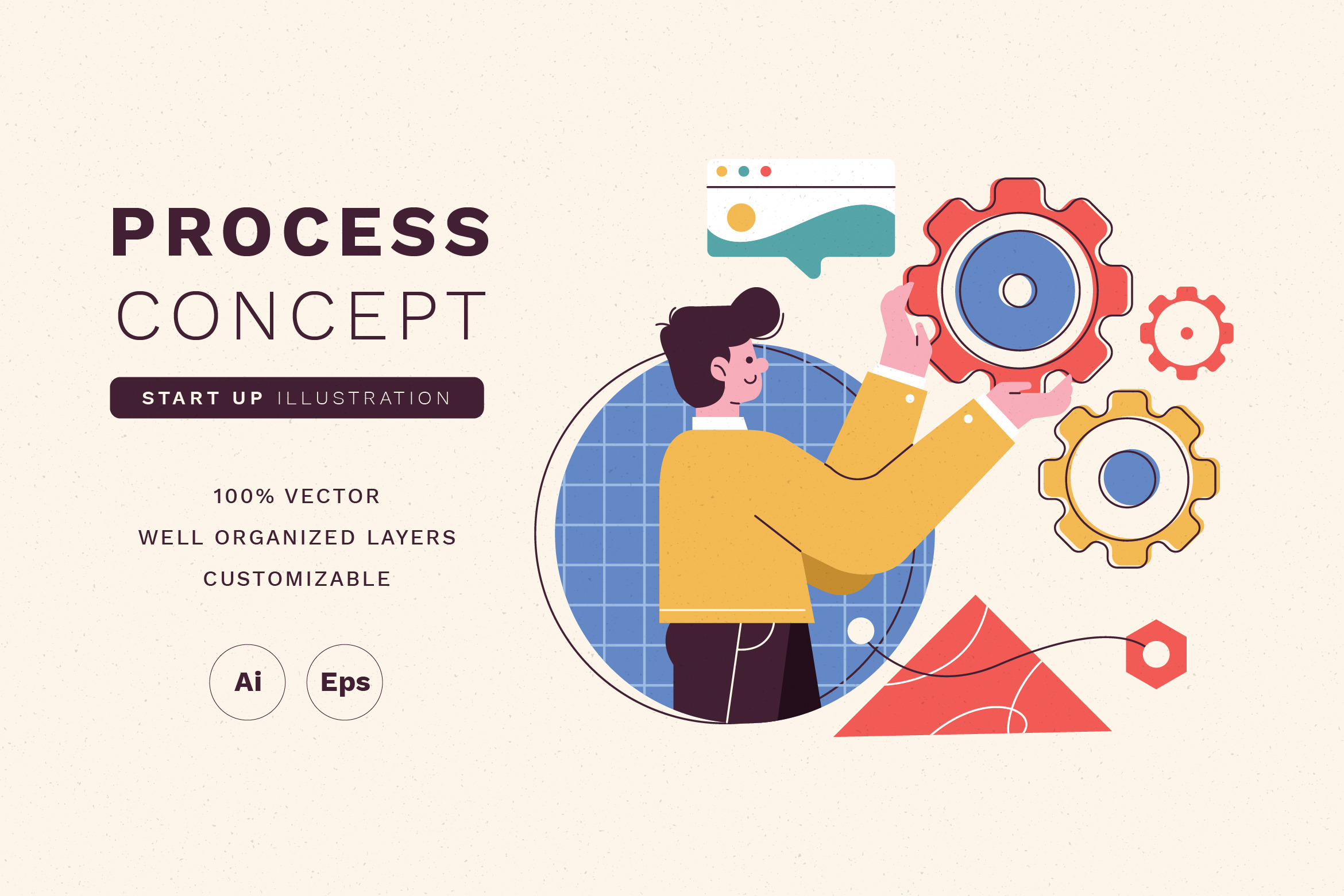 Process Concept Illustration, a Work Illustration by graphicook