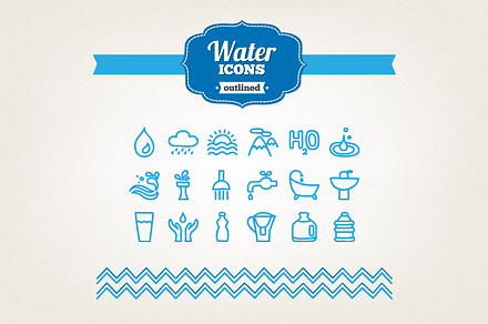 Circle water icons, an Outline Icon by miumiu