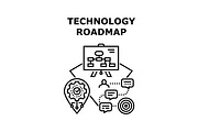 Technology roadmap icon vector, a Technology Illustration by pikepicture