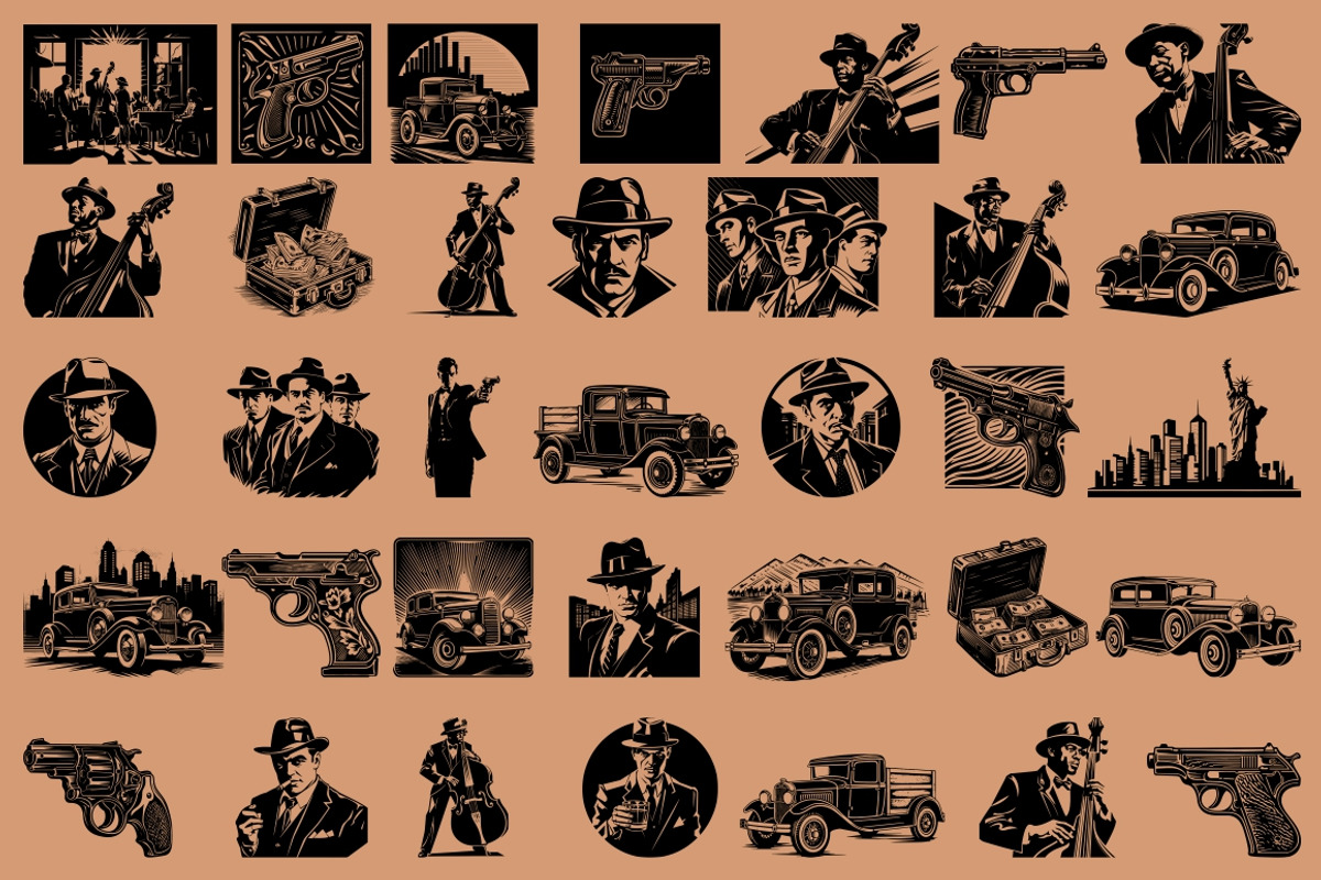 200 Mafia and Gangster illustrations