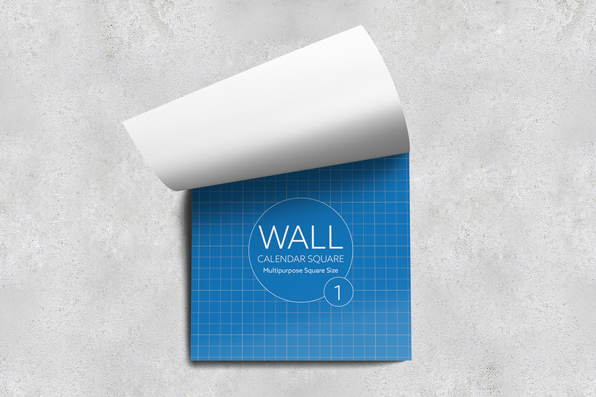 Wall Calendar Square Mock-Ups, a Mockup by Kongkow