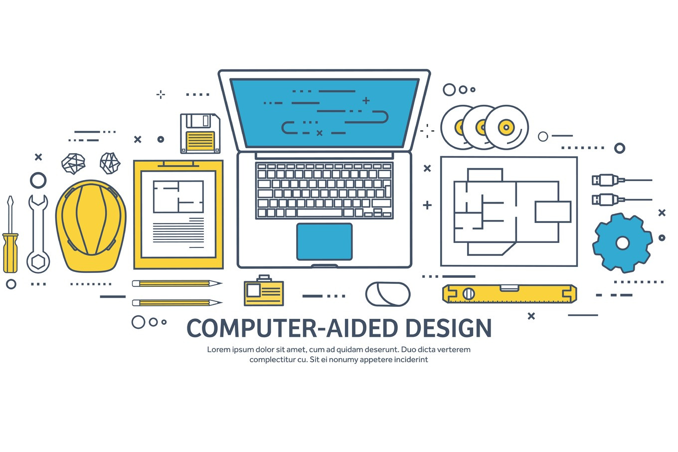 Lined, outline. Vector illustration. Engineering and architecture ...
