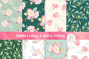 Spring Floral - Digital Papers, an Illustration by Flora+Bear