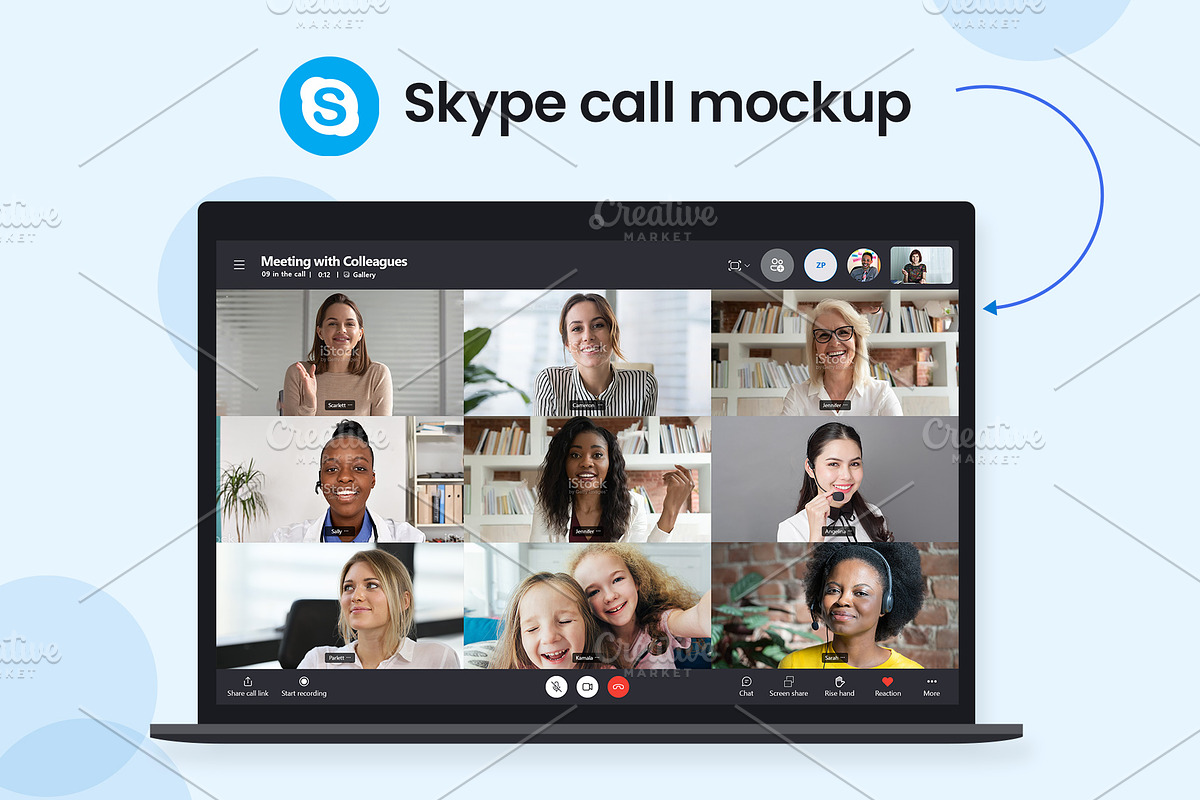 Skype call mockup