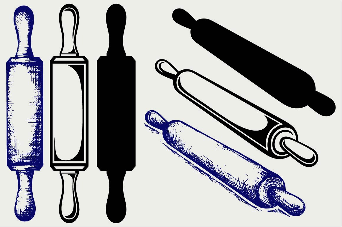 Wooden rolling pin SVG, an Outline Icon by LineworkStock