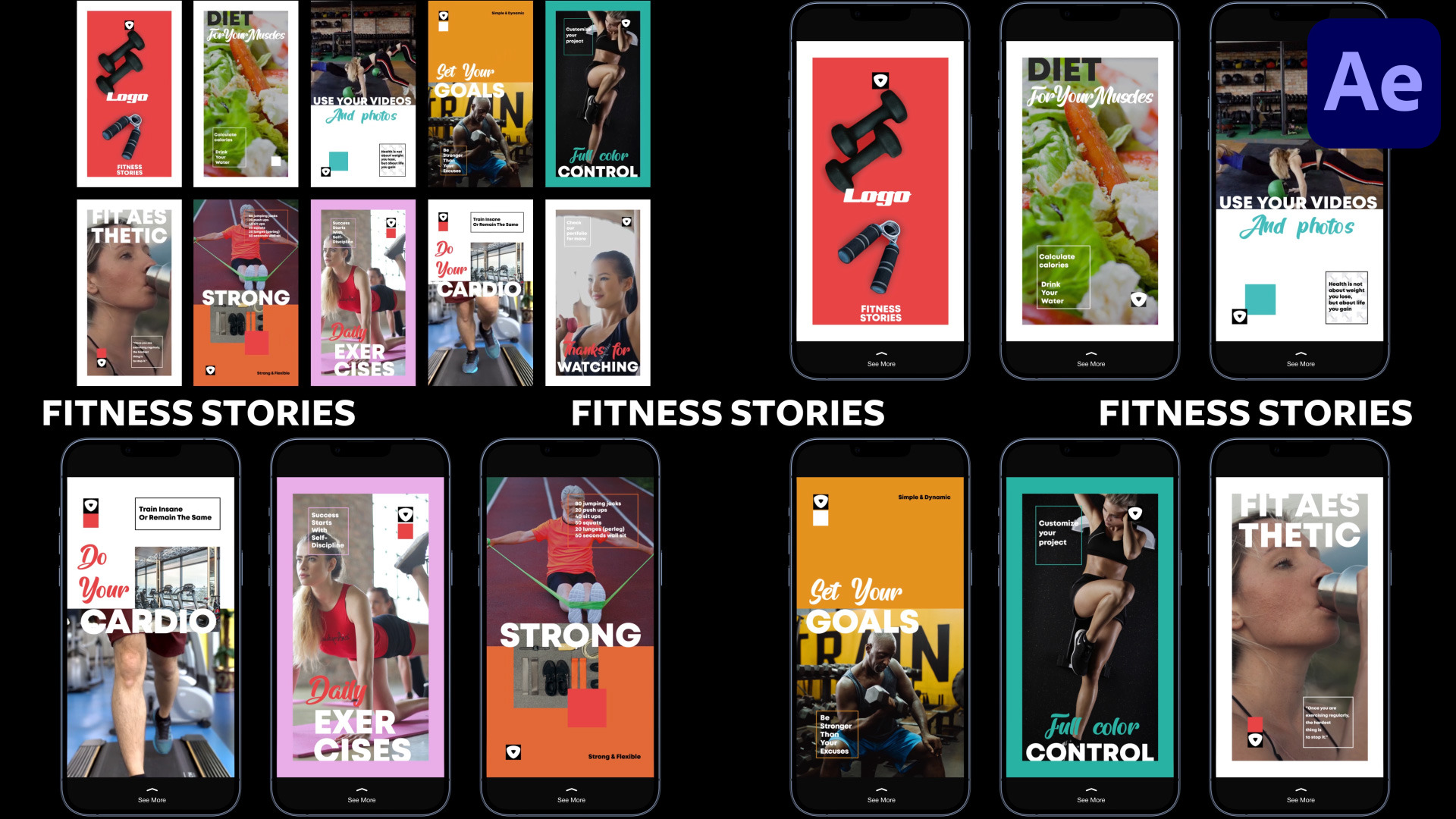 Fitness Stories for After Effects