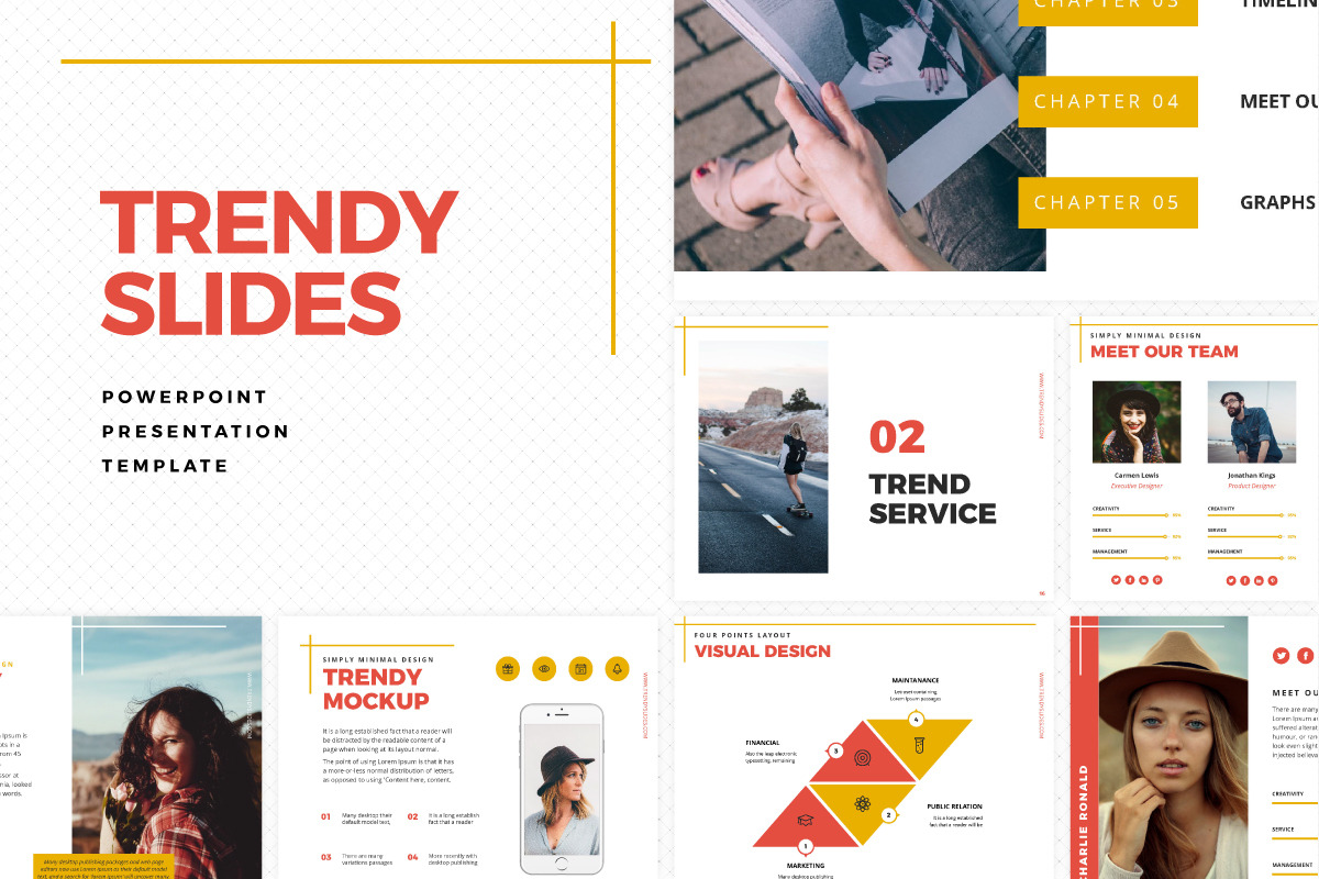 Trendy Slides PowerPoint Template, a Presentation Template by Wipavee