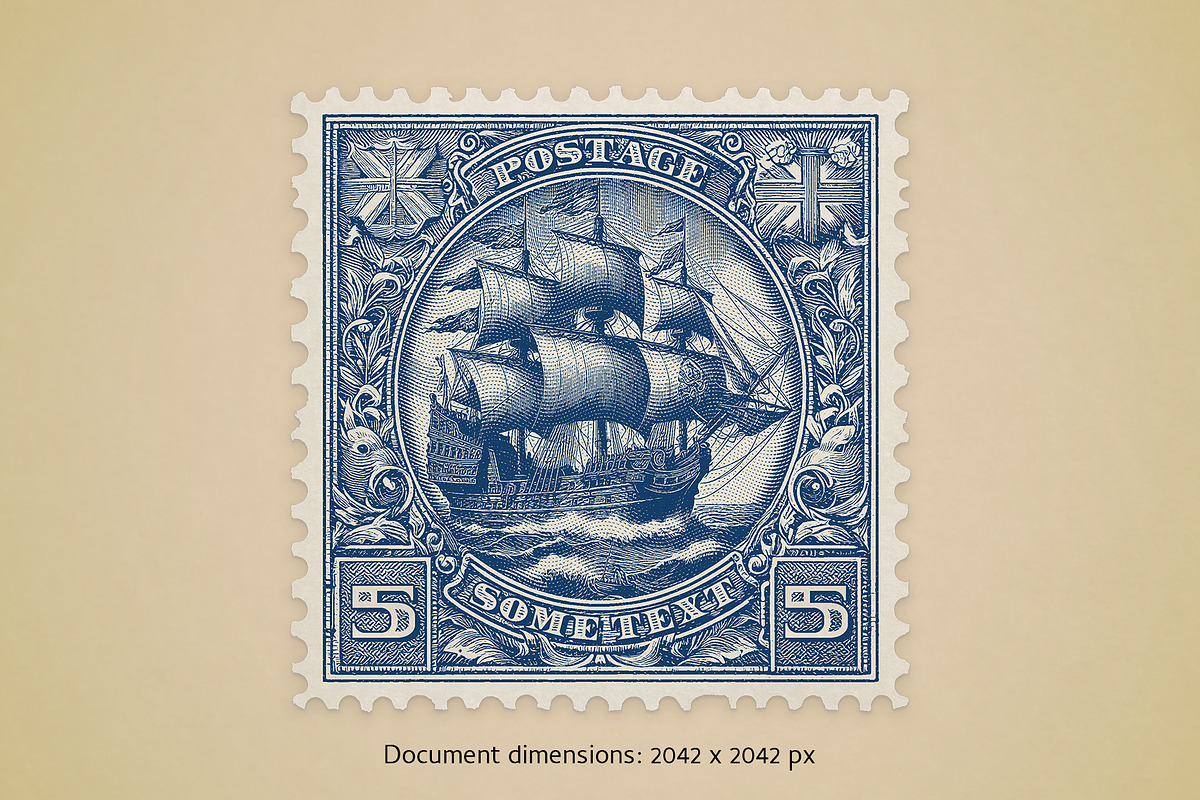 Editable Postage Stamp Templates, an Action Add-On by DesignRocket