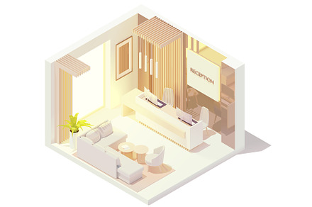 Vector isometric office interiors, a Work Illustration by tele52