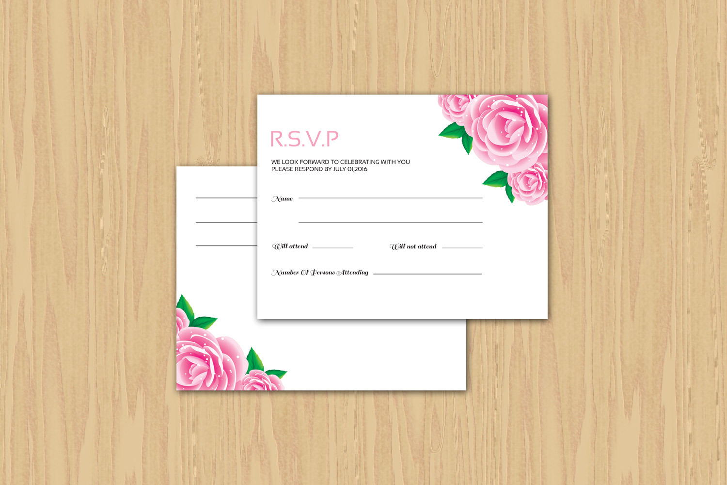 Wedding RSVP Card Template, an Invitation Template by retrographix