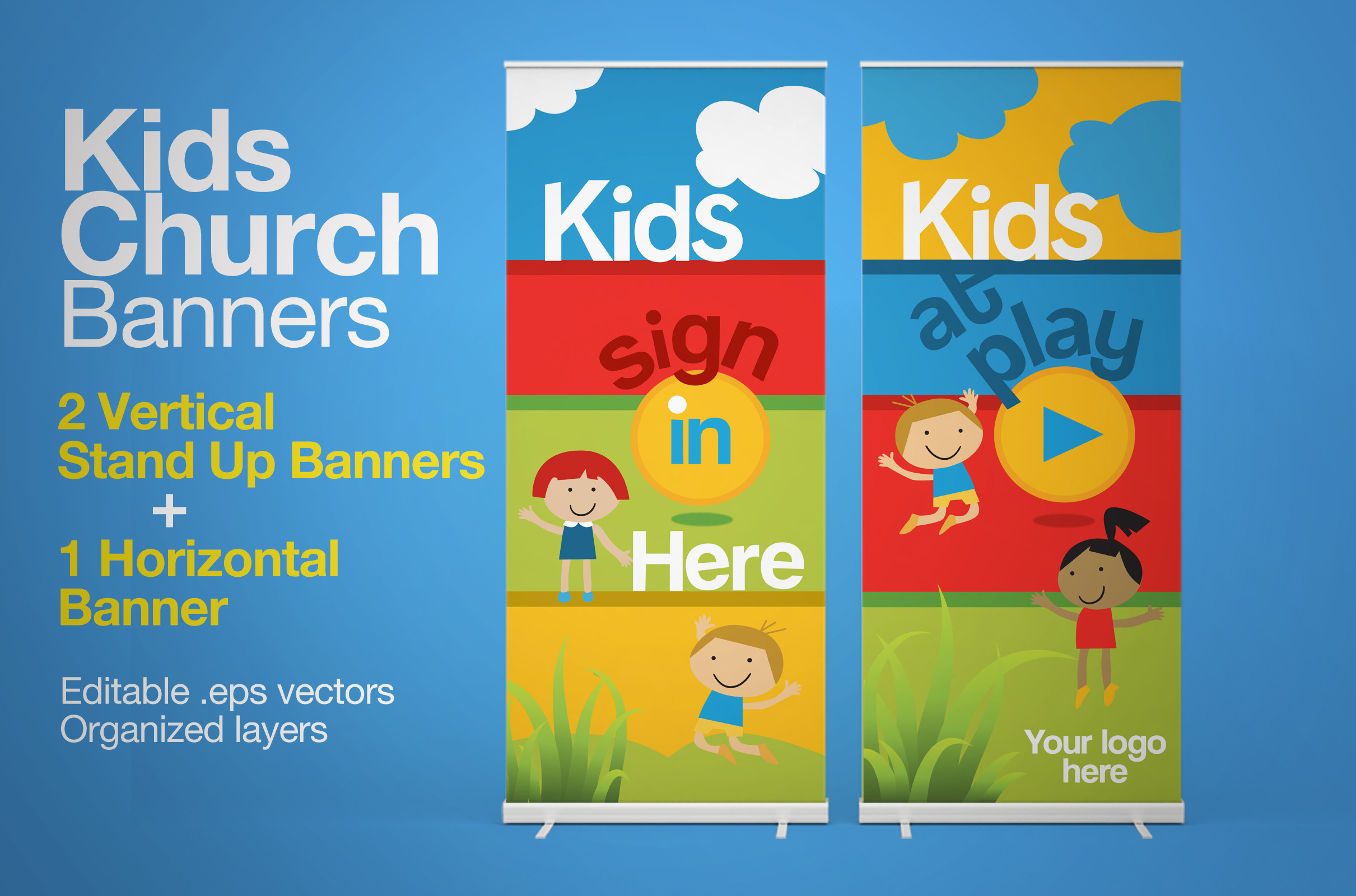 Kids Church Banners, a Presentation Template by Messenger Graphics