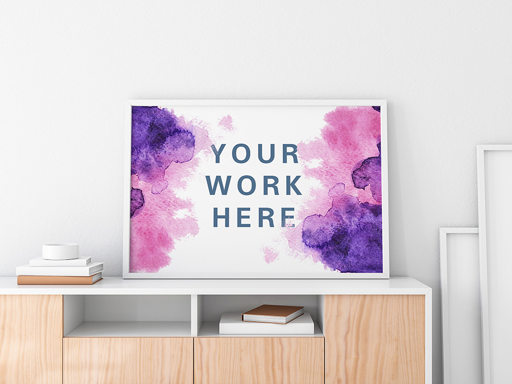 Horizontal Poster Frame PSD Mockup, a Print Template by GreatFruit
