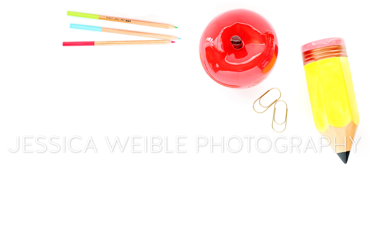 School Apple and Pencil Styled Photo, a Pens & Pencil Mockup by Jessica ...