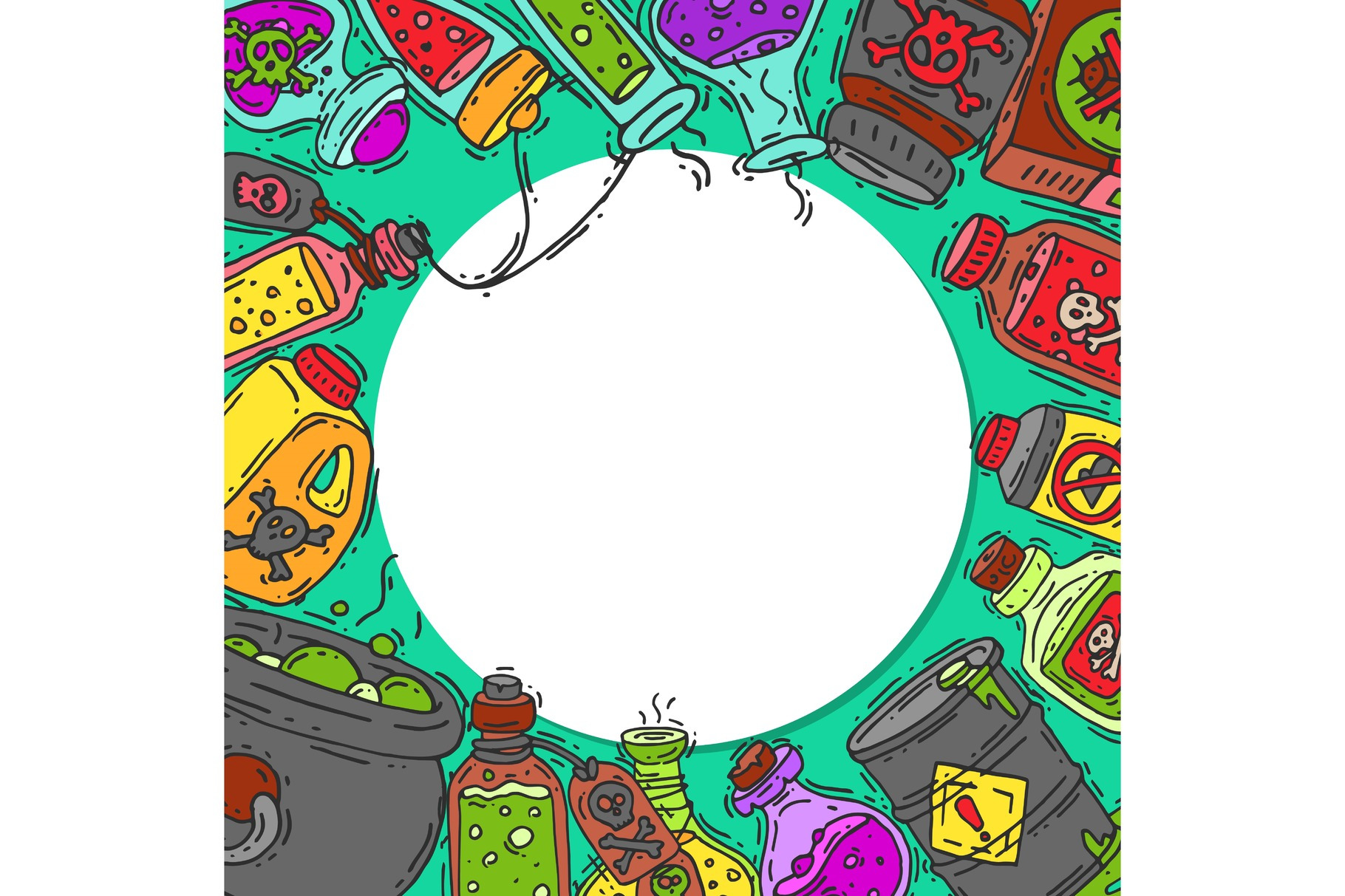 Toxic substances round pattern, an Illustration by VectorsBang