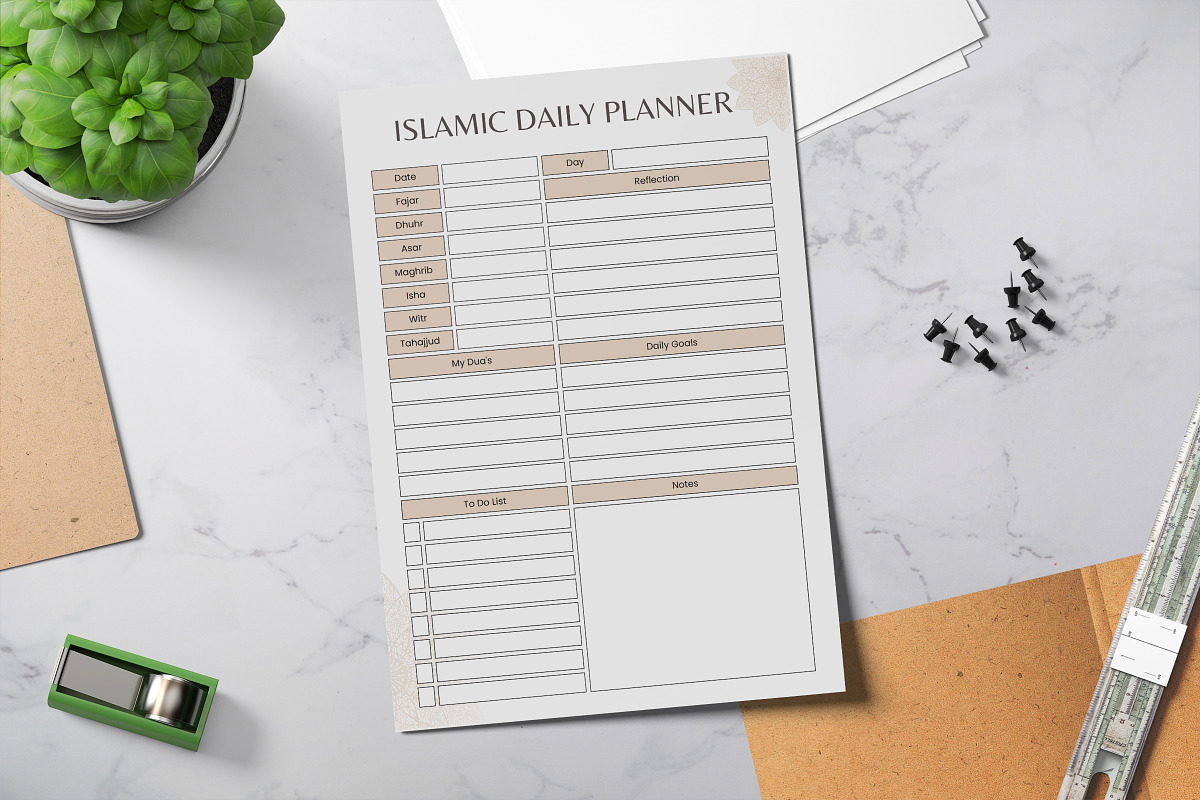 Muslim Daily Planner, a Print Template by Snapybiz