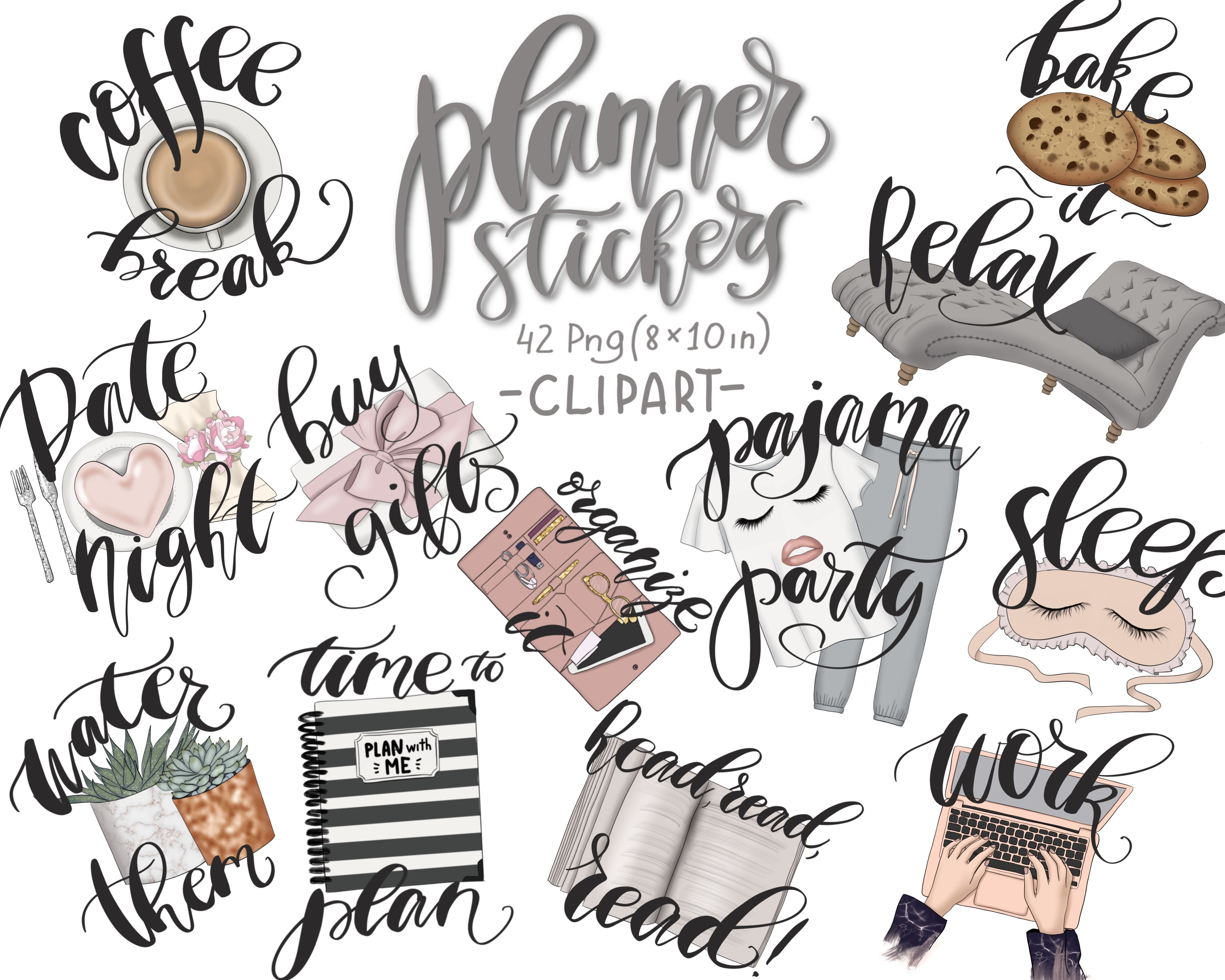 Planner Stickers Collection Kit, an Object Graphic by Tanya Kart