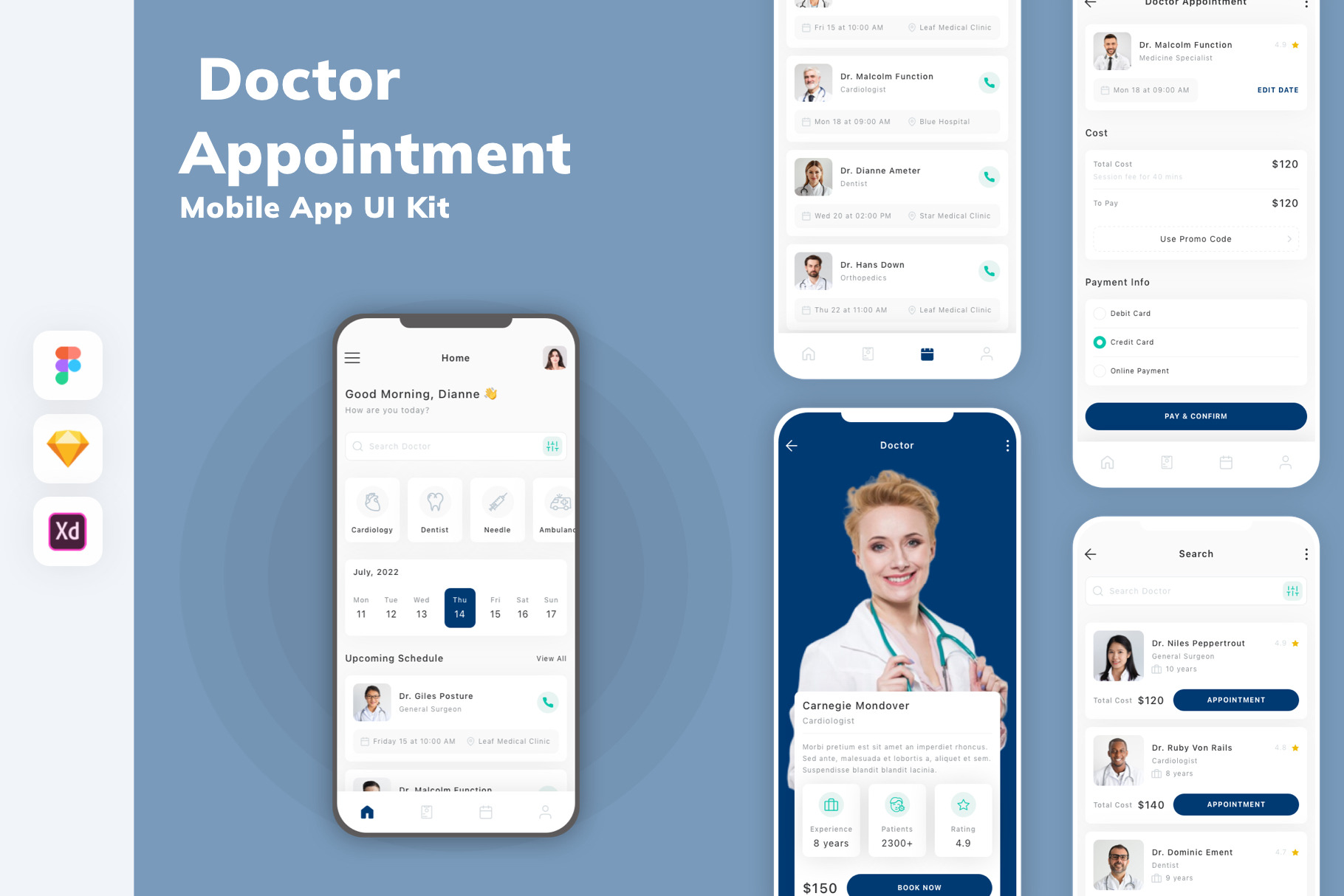 Doctor Appointment Mobile App UI Kit, an UI Kit Template by uicube