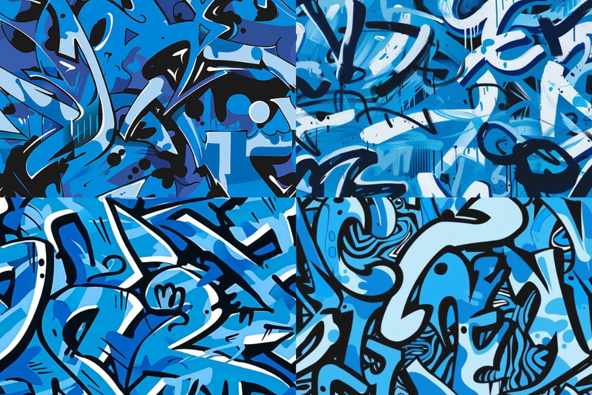 Blue Graffiti Seamless Patterns