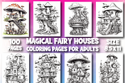 Magical Fairy Houses Coloring Pages, an Animal Illustration by Design ...