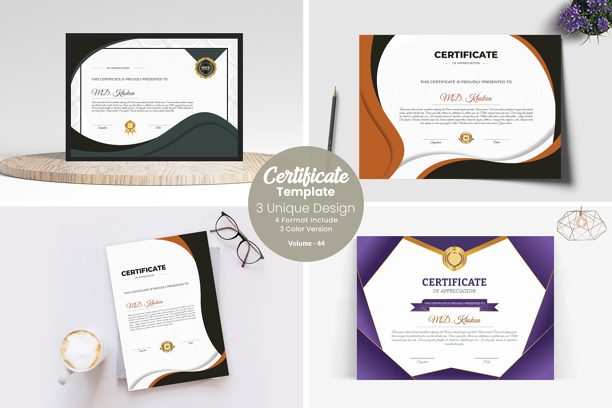 Modern Creative Certificate Design, a Stationery Template by MRI STUDIO