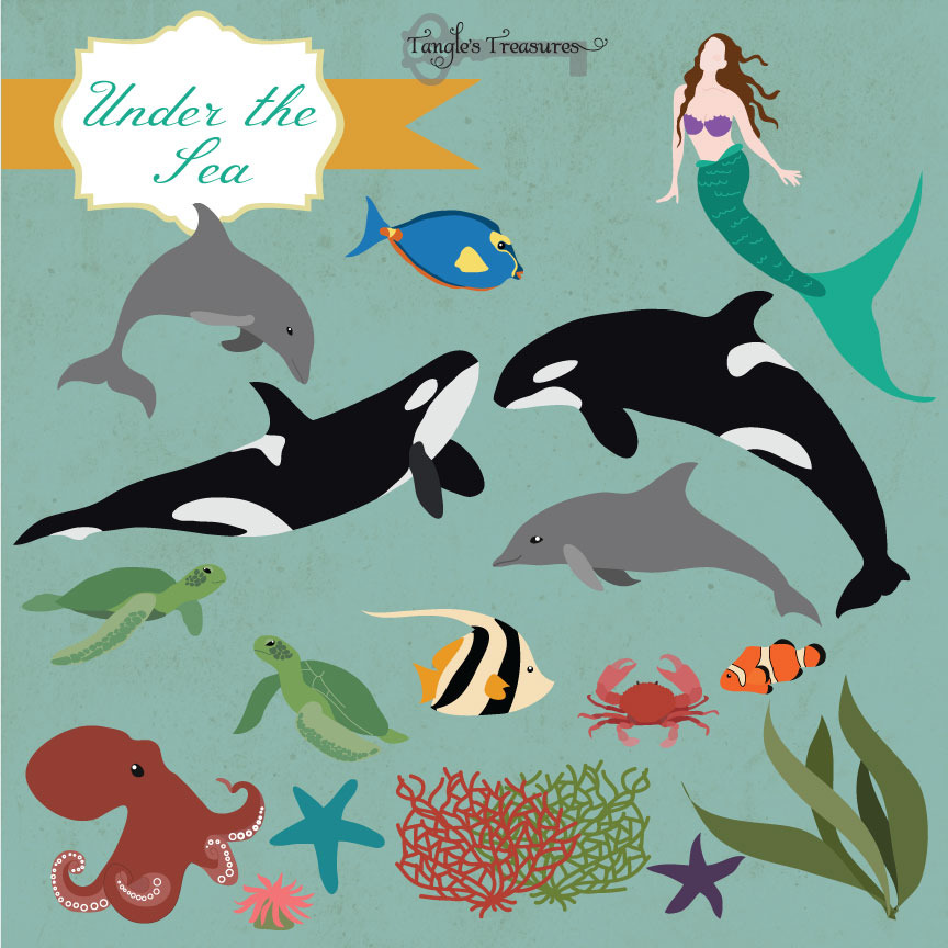 Under the Sea Clipart, an Illustration by Verdigris Studios