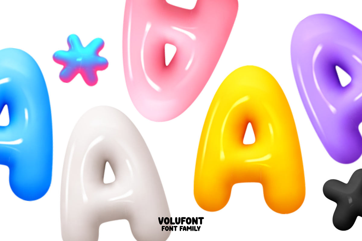 VOLUFONT. 3D OTF SVG Fonts