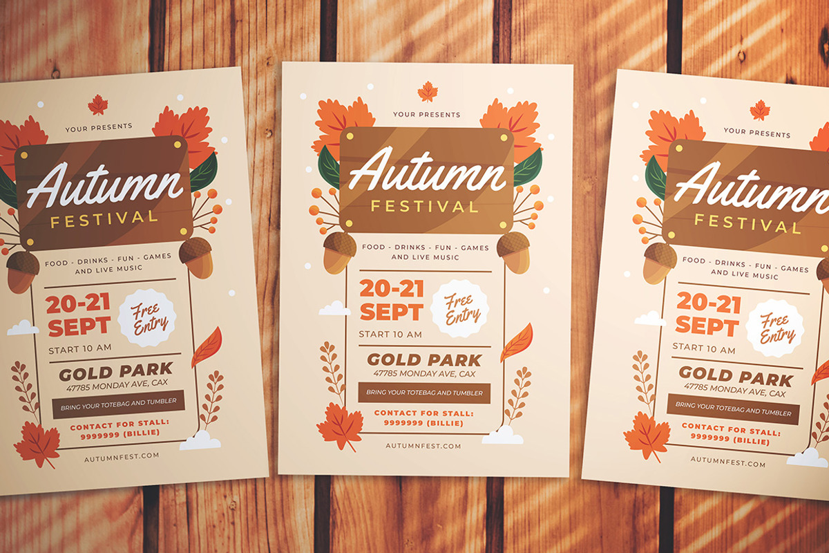 Autumn Festival Flyer, a Flyer Template by Gumico Studio.