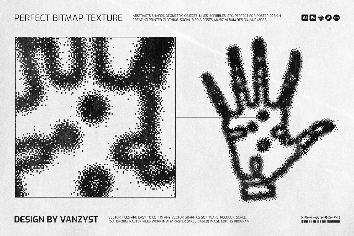 138 Bitmap Vector Shapes Pack, a Background Graphic by Vanzyst