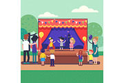 Kids theater performance show, an Education Illustration by Iconicbestiary