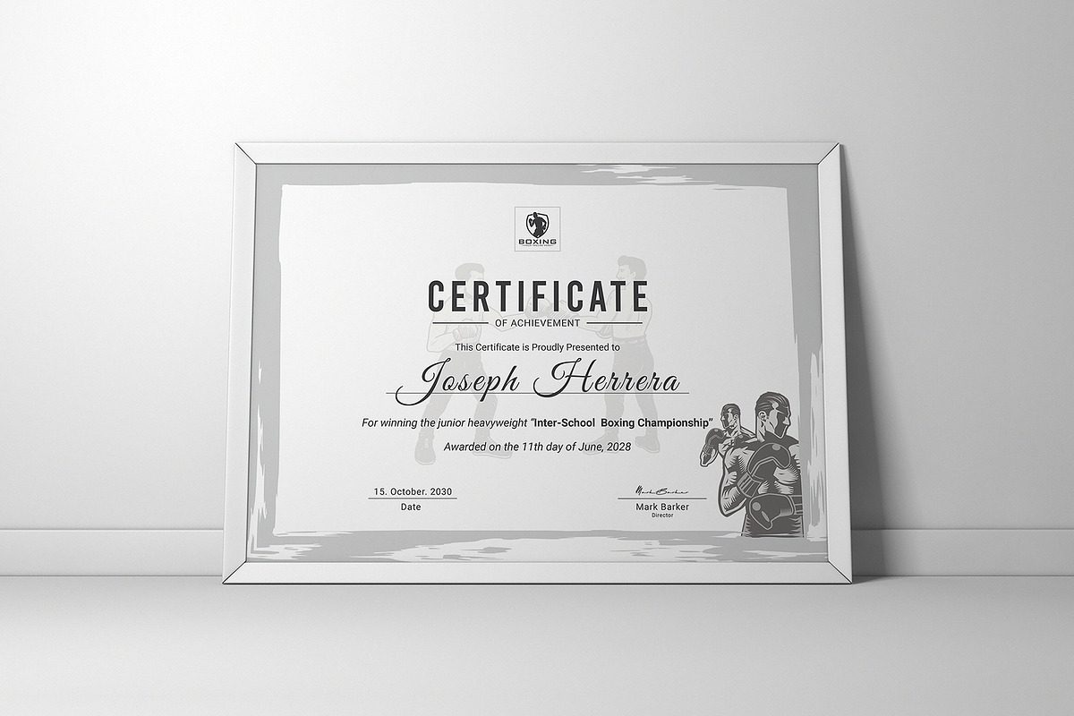 Canva Boxing Course Certificate