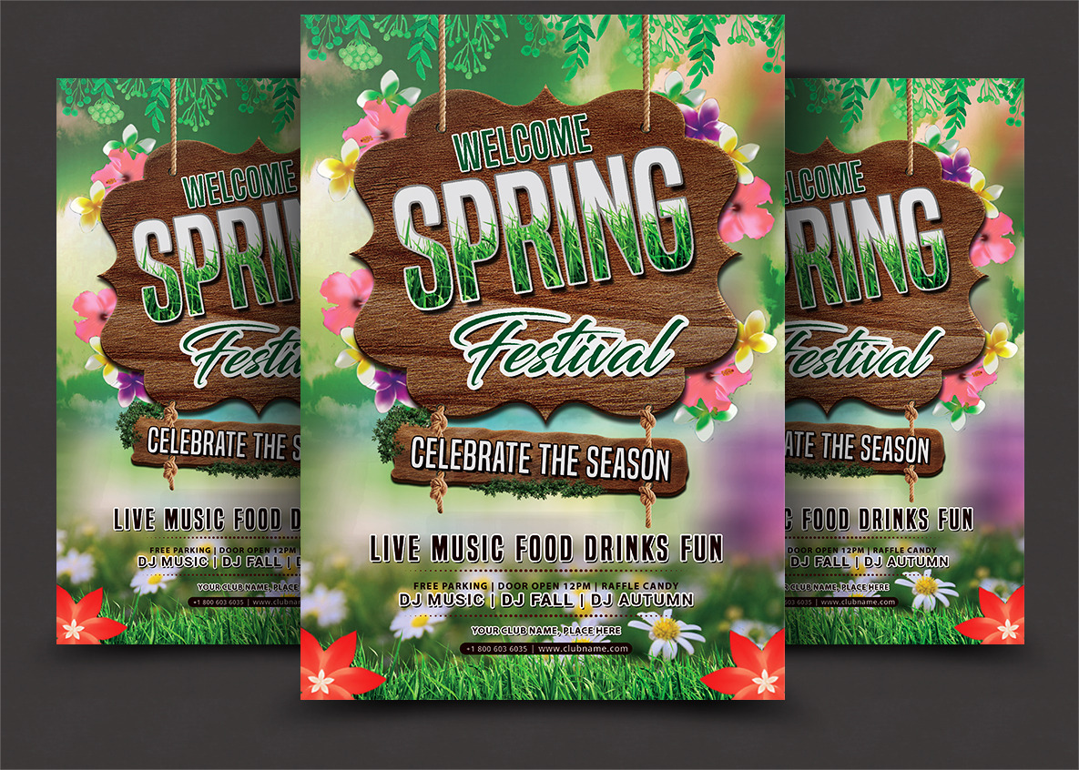 Spring Break Flyer Template, a Flyer Template by AfzaalGraphics