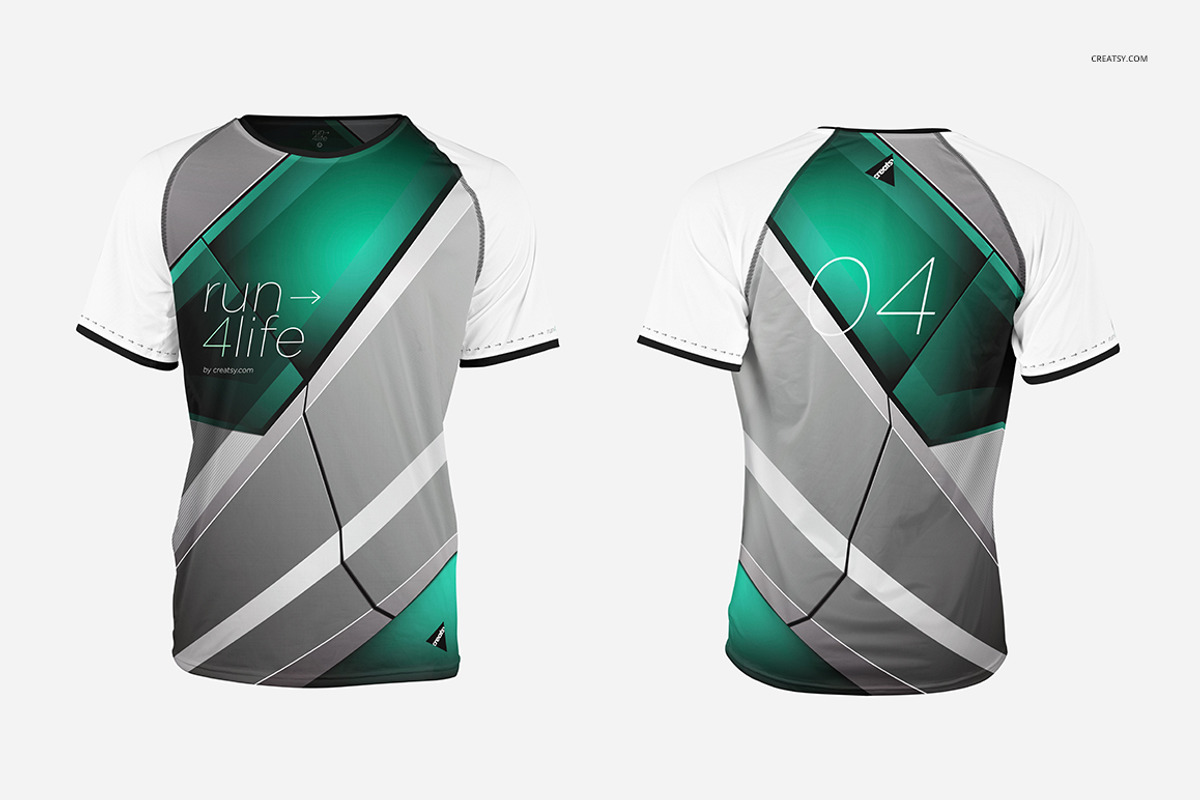 Running Jersey Mockup Set, a Shirt Mockup by Creatsy