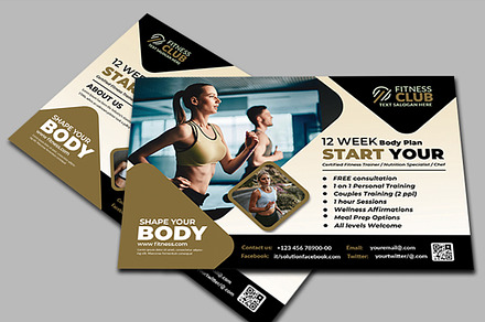 Fitness Postcard, a Card Template by AfzaalGraphics