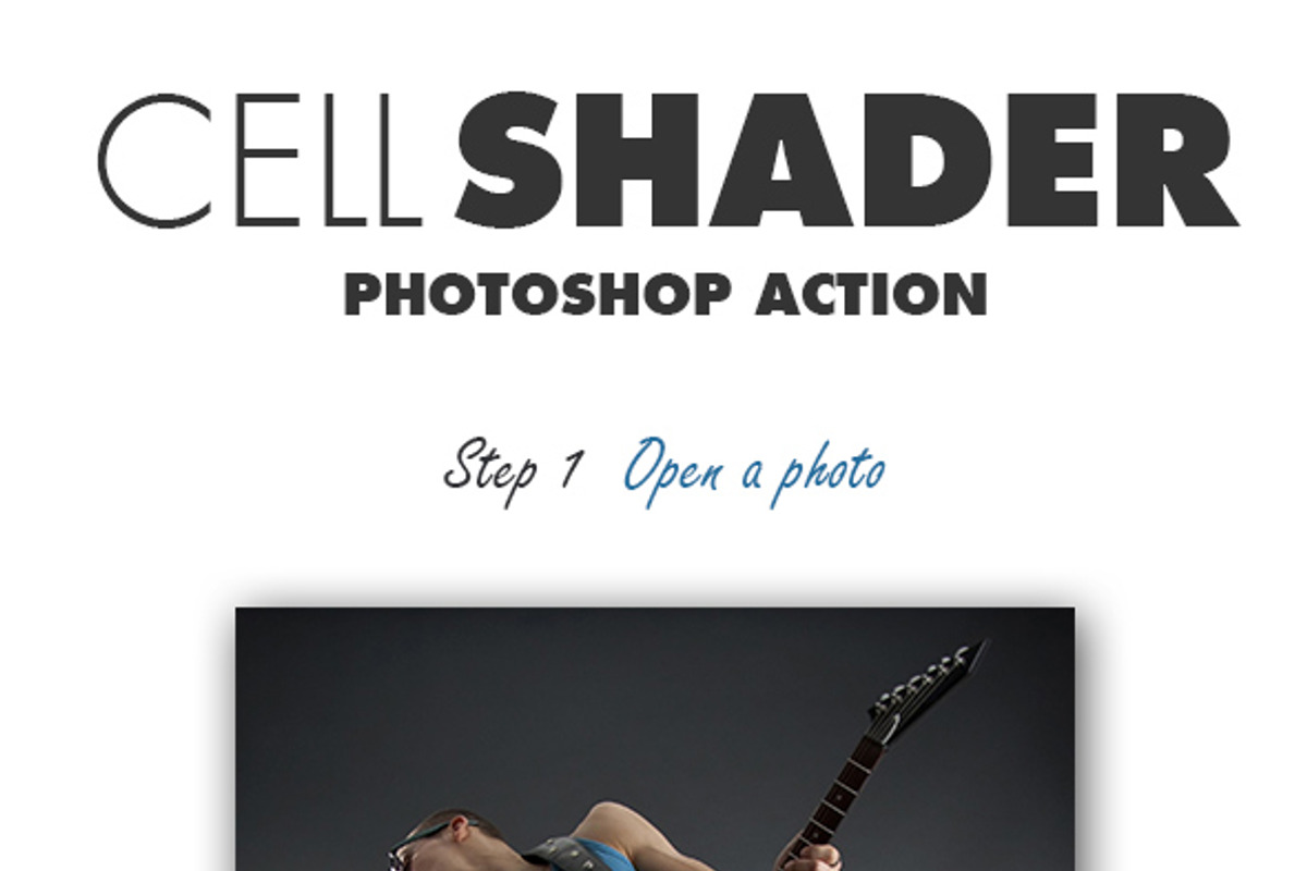 Cell Shader Photoshop Action, an Action Add-On by Sevenstyles