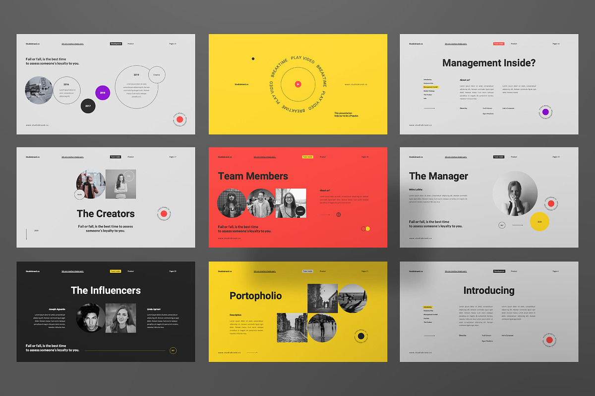 Influencers - Powerpoint, a Presentation Template by Typetemp Studio