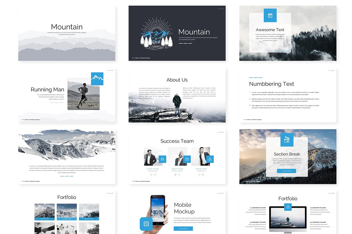 Mountain - Google Slides Template, a Presentation Template by AQR Studio