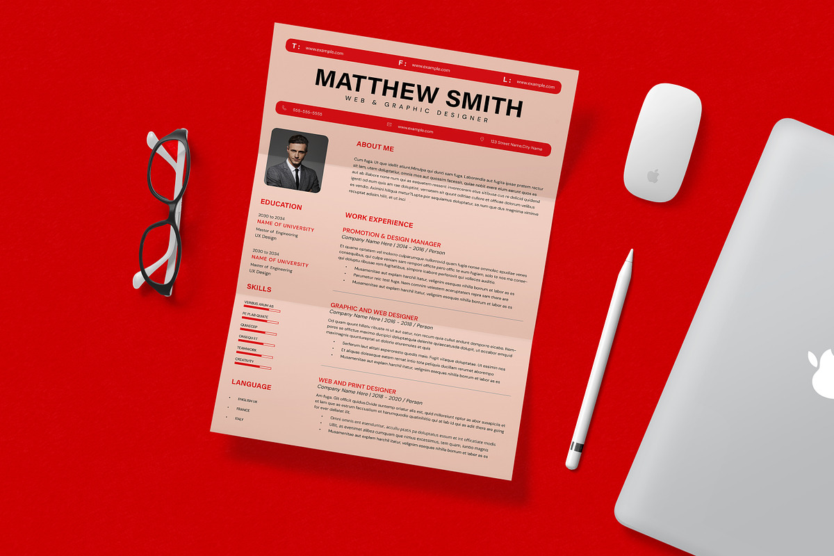 Professional ATS Resume Template, a Resume Template by Creatiya Type