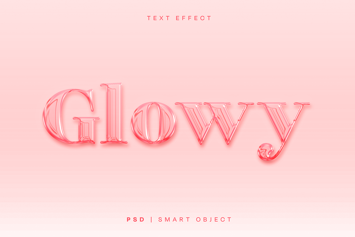 Glowy Text Effect Mockup