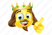King Emoticon Emoji Face Gold Crown, a Person Illustration by Christos ...