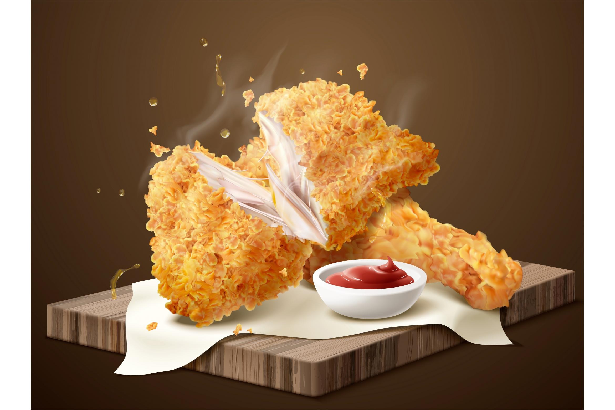 crispy fired chicken and dip, a Flyer Template by TotallypicRF