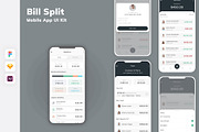 Bill Split Mobile App UI Kit, an UI Kit Template by uicube