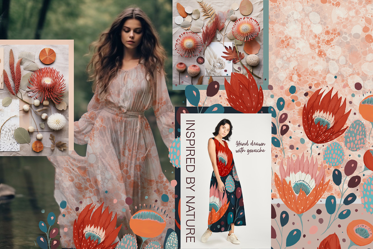 Boho Blossom Seamless Patterns, a Pattern Graphic by OlgaRom | Creative ...